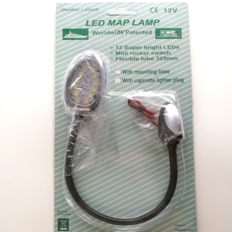 Liseuse 12V 2.2W à leds pour camping-car et bateau.